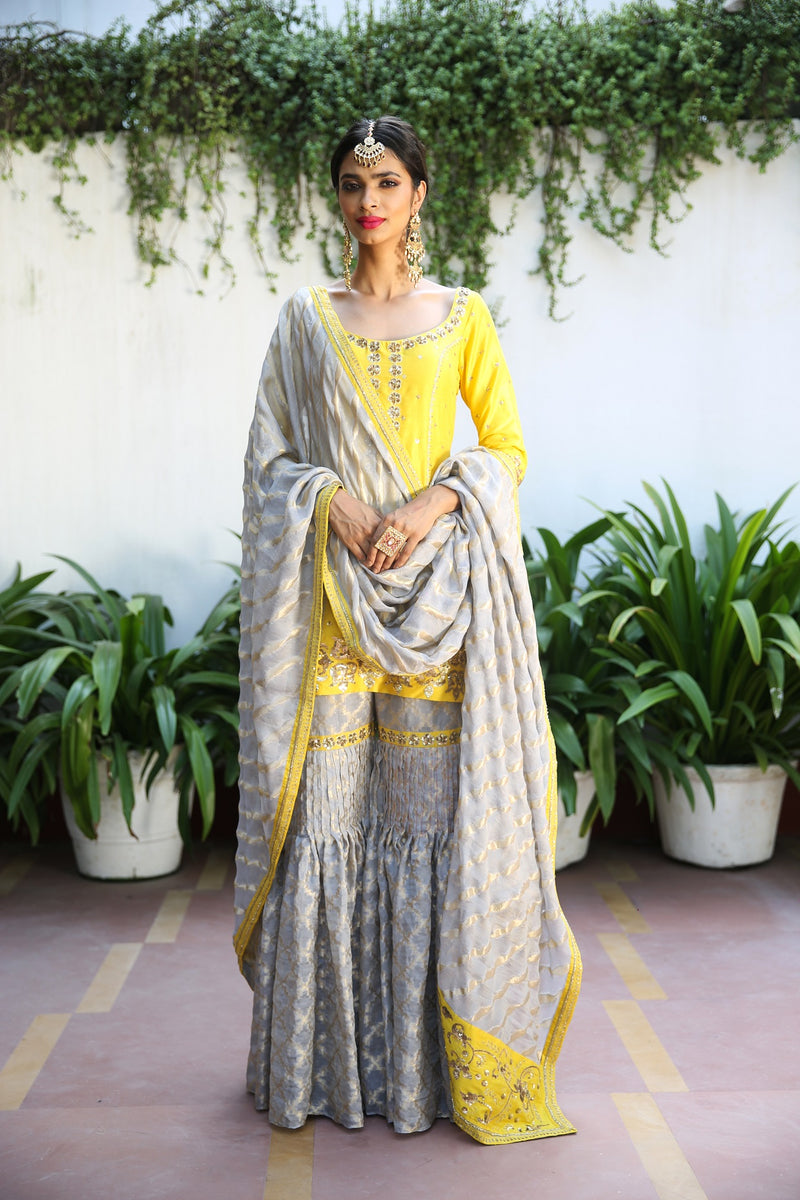 Sunflower Yellow Gharara Suit – HOUSEOFRANIAN